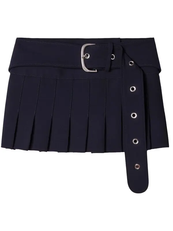 Off-White Belted Pleated Miniskirt