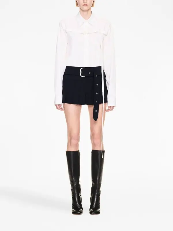 Off-White Belted Pleated Miniskirt