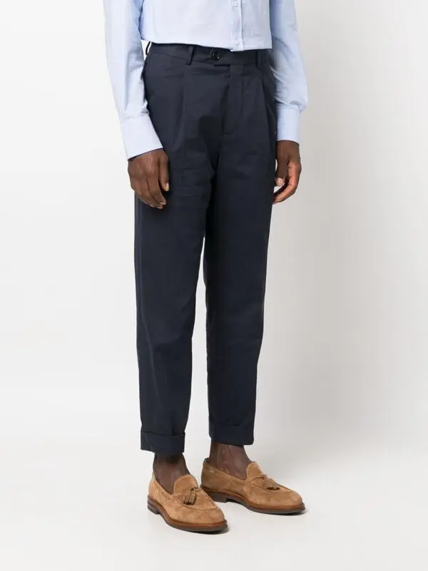 Brunello Cucinelli Slim-cut Pleated Chino Trousers