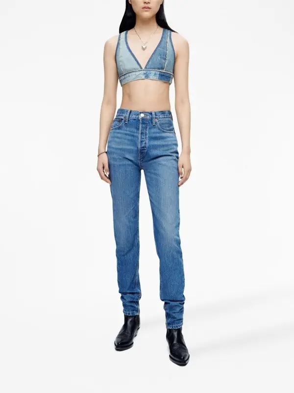 RE/DONE Super High Rise Drainpipe Slim Cut Jeans