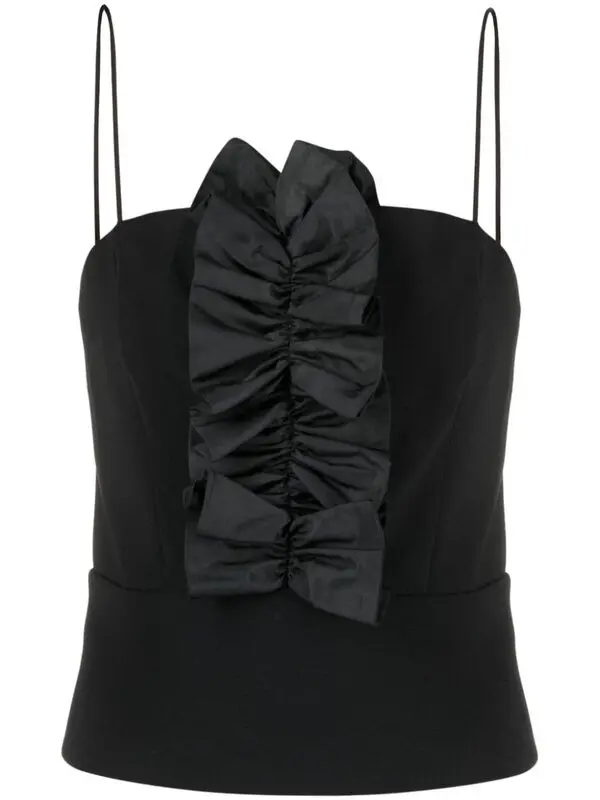 Pinko Ruffled-trim Spaghetti-strap Top
