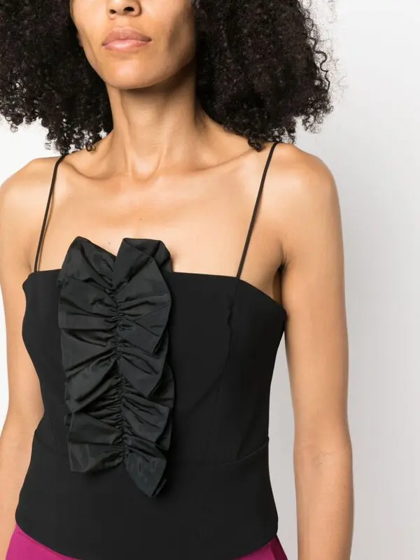 Pinko Ruffled-trim Spaghetti-strap Top