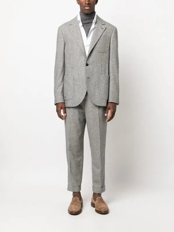 Brunello Cucinelli Micro-houndstooth Pattern Trousers