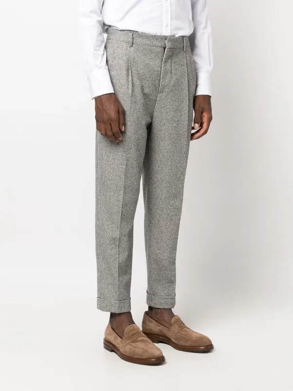 Brunello Cucinelli Micro-houndstooth Pattern Trousers