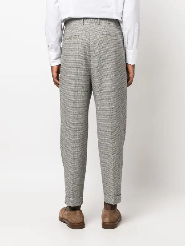 Brunello Cucinelli Micro-houndstooth Pattern Trousers