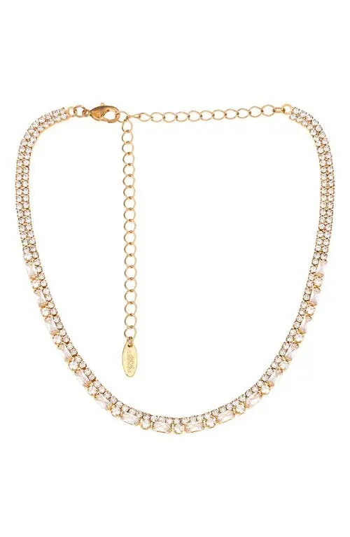 Ettika Mixed Crystal & Zirconia Tennis Choker - Gold