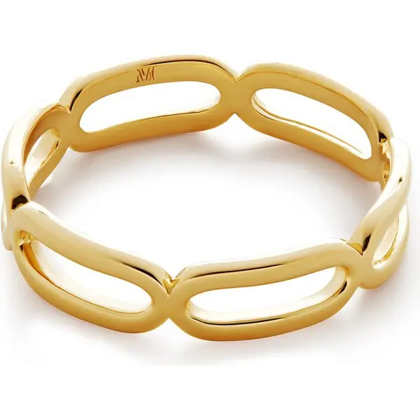 Monica Vinader Paper Clip Stacking Ring - 18ct Gold Vermeil/ Silver