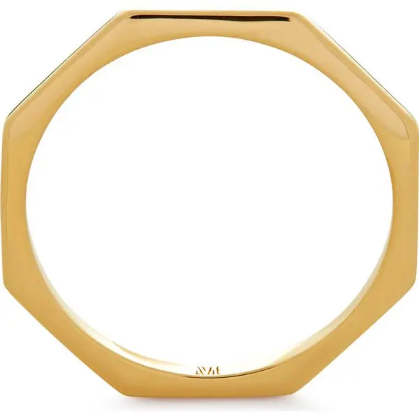 Monica Vinader Octagon Stacking Ring - 18ct Gold Vermeil