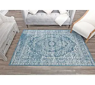 RUGS AMERICA Freya Fy70a Blue Frost Farmhouse 8 0' X 10'0 - One-color