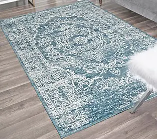 RUGS AMERICA Freya Fy70a Blue Frost Farmhouse 5 0'x7'0 - One-color