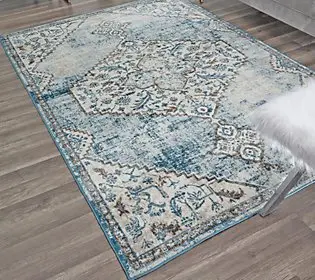 RUGS AMERICA Freya Fy65a Powder Blue Farmhouse '0' X 10'0 - One-color