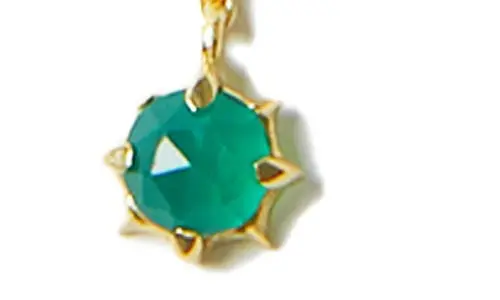 Argento Vivo Green Onyx Charm Necklace