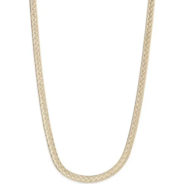 Argento Vivo Textured Snake Chain Necklace - Gold