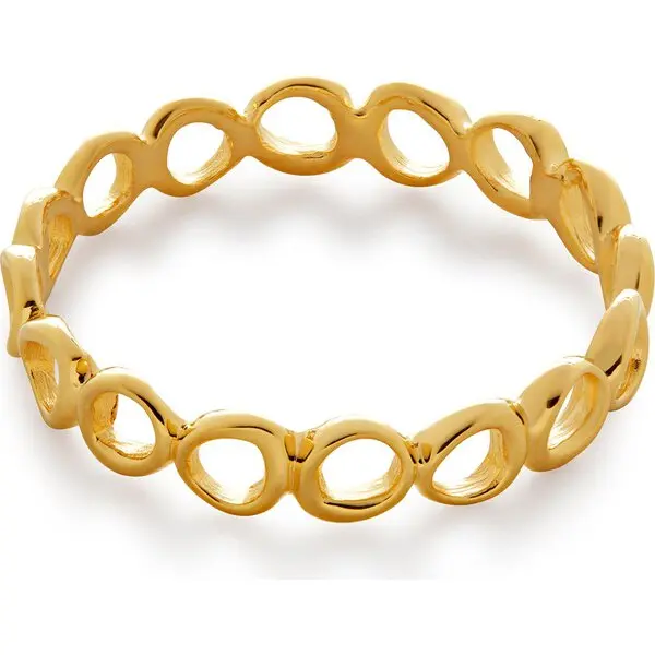 Monica Vinader Nura Open Stacking Ring - 18ct Gold Vermeil