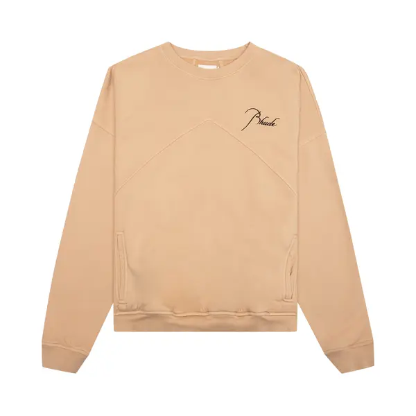 Rhude Logo Embroidered Sweatshirt - Tan