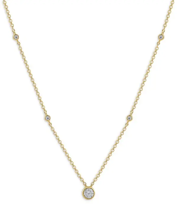 Bloomingdale'S 14k Gold Diamond Solitaire Pendant Necklace 0.25 Tcw - Yellow