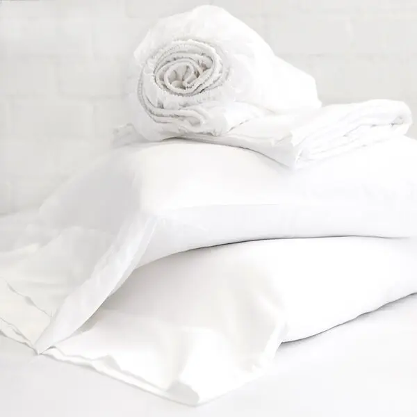 POM POM AT HOME Cotton Sateen Sheet Set, Twin - White