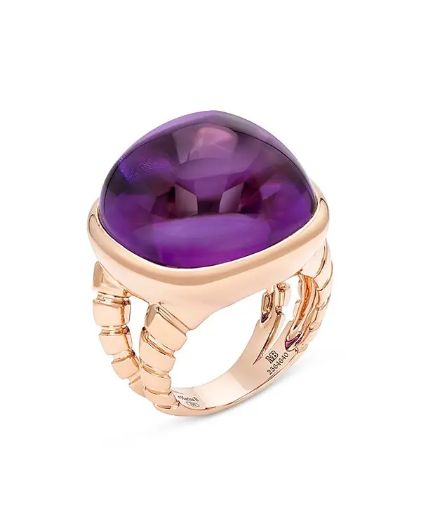 Marina B 18k Yellow Gold Tigella Amethyst Ring - Purple/gold