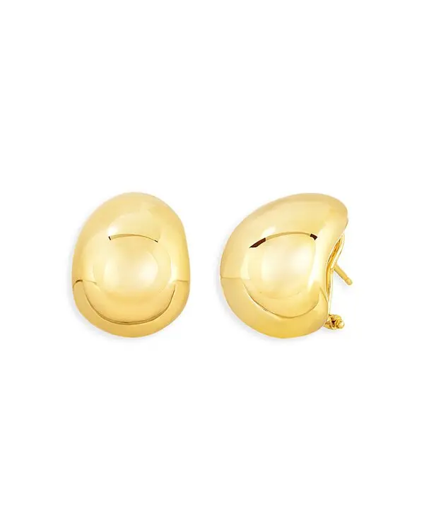 Roberto Coin 18k Yellow J Hoop Earrings - Gold