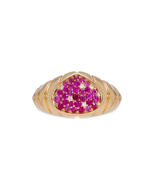 Marina B 18k Yellow Gold Ruby And Diamond Ring