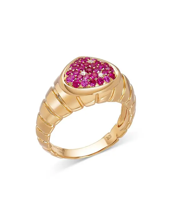 Marina B 18k Yellow Gold Ruby And Diamond Ring - Pink/gold