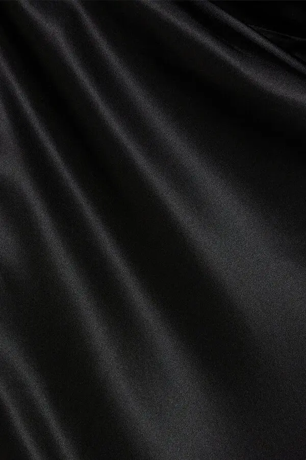 NICHOLAS One-shoulder Silksatin Ruched Cutout Maxi Dress
