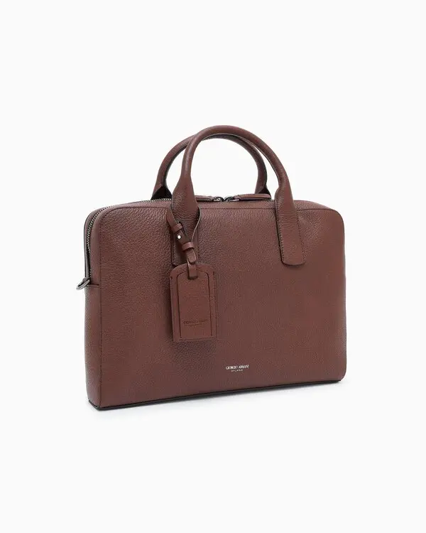 Giorgio Armani Pebbled Leather Briefcase