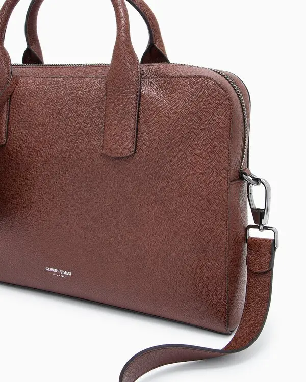 Giorgio Armani Pebbled Leather Briefcase