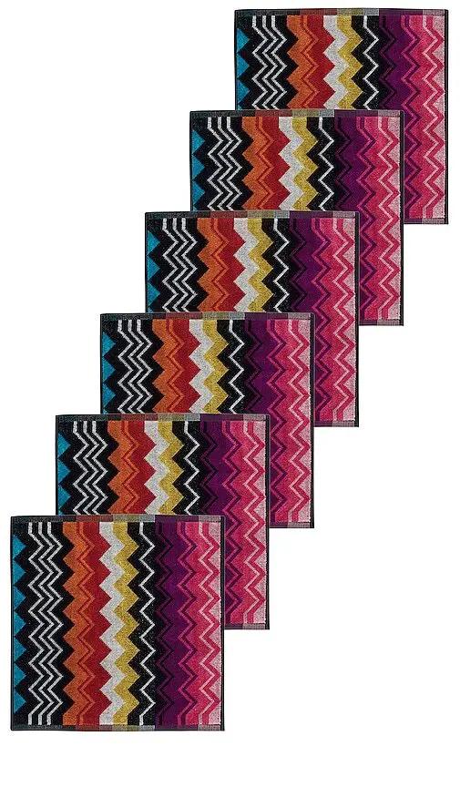 Missoni Giacomo Face Towel 6 Piece Set In Fuchsia - Multicolor
