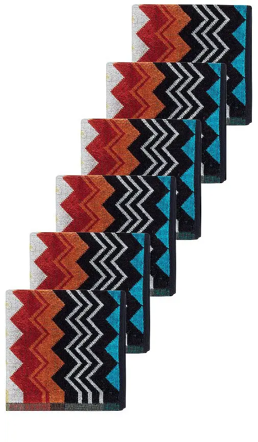 Missoni Giacomo Face Towel 6 Piece Set In Fuchsia - Multicolor