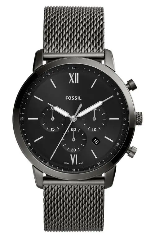 Fossil Neutra Mesh Strap Chronograph Watch - Smoke