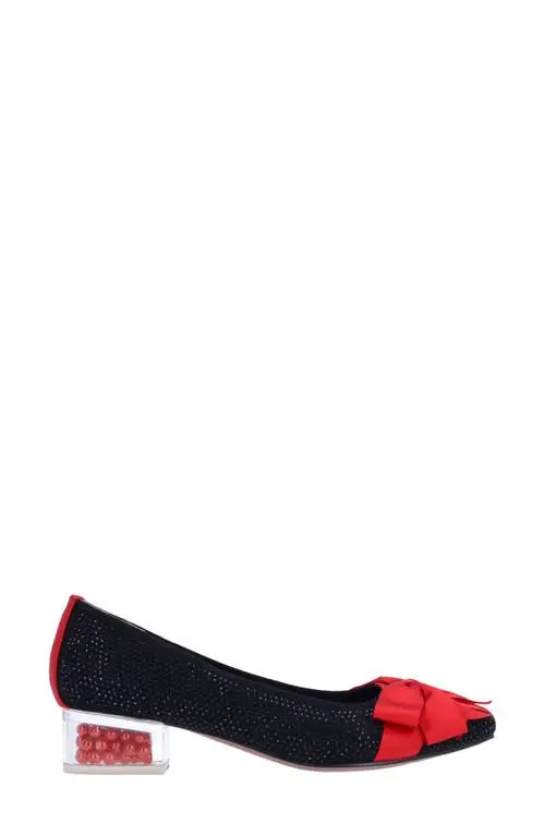 J. Reneé Jollee Embellished Pumps With Bow Detail - Black/red