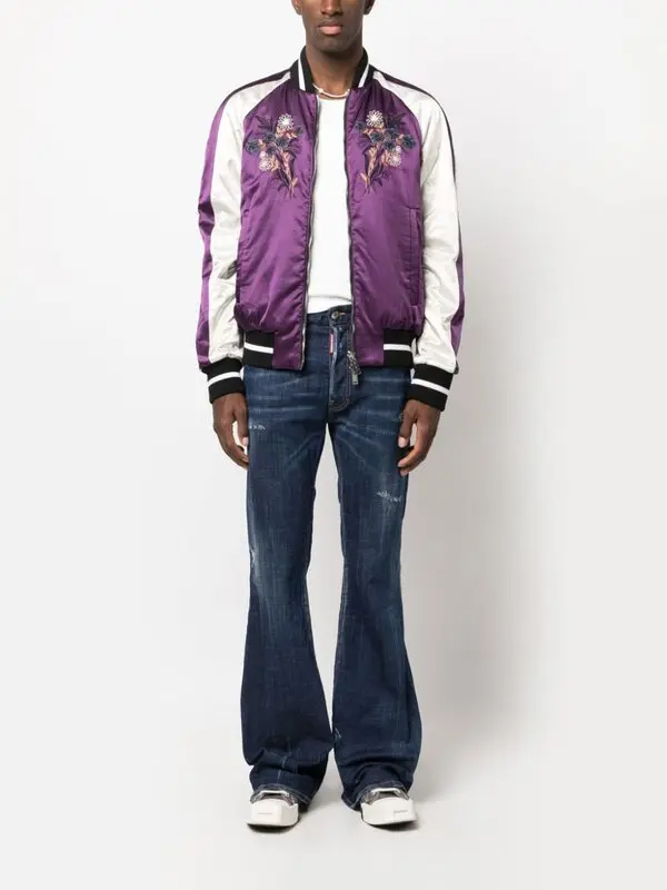 Dsquared2 Floral-embroidered Bomber Jacket