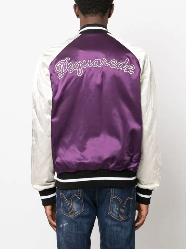 Dsquared2 Floral-embroidered Bomber Jacket