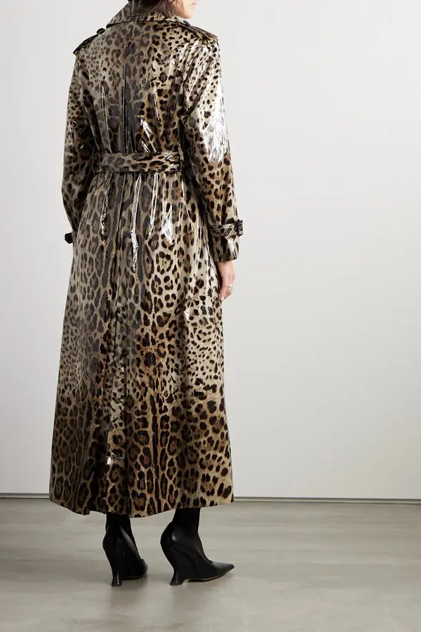 Dolce & Gabbana Leopard-print Coated-canvas Trench Coat - Animal Print