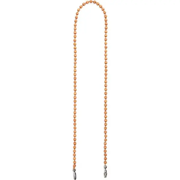 OSSA Wood Beaded Crossbody Strap - Walnut