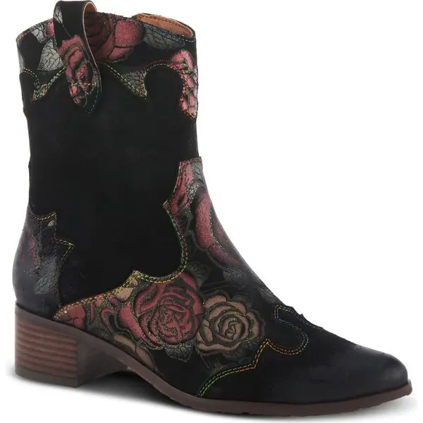 SPRING STEP SHOES Lady Luck Western Bootie - Dark Red Multi