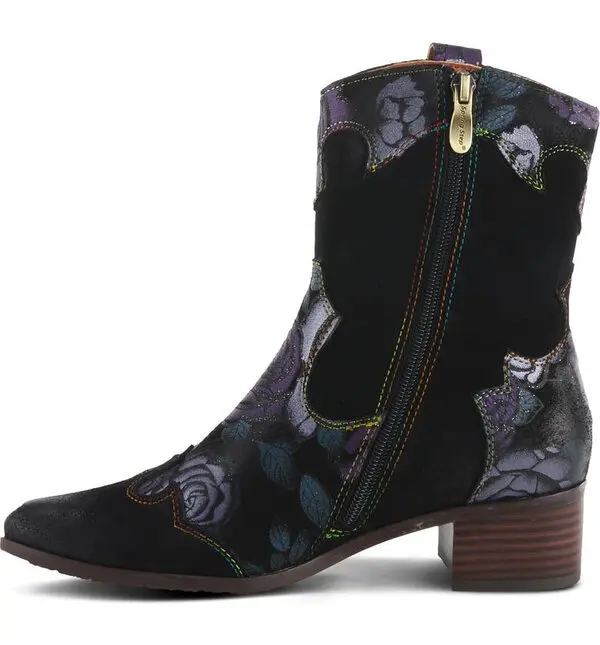 SPRING STEP SHOES Lady Luck Western Bootie - Purple Multi