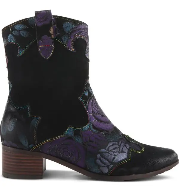 SPRING STEP SHOES Lady Luck Western Bootie - Purple Multi