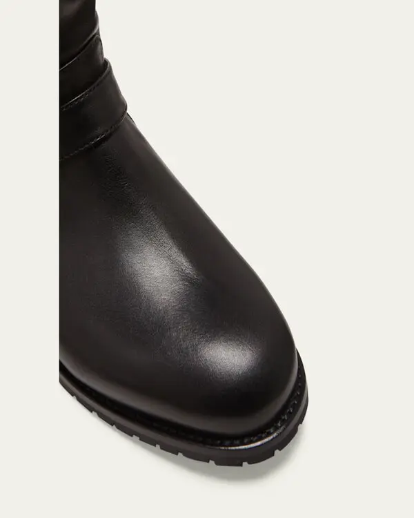 Manolo Blahnik Sulaltra Leather Biker Booties