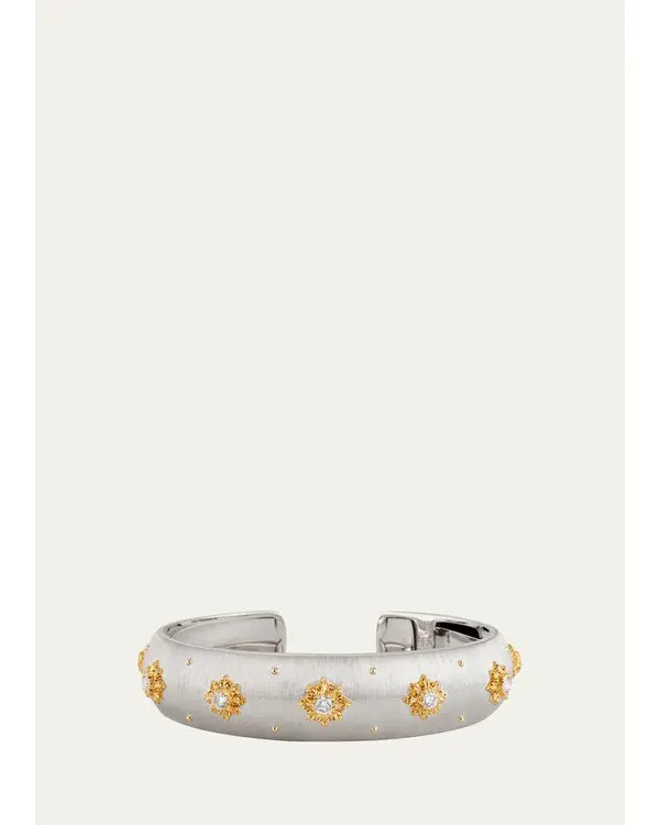 Buccellati 18k White Macri Classica Cuff Bracelet With Diamonds