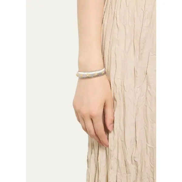 Buccellati 18k White Macri Classica Cuff Bracelet With Diamonds