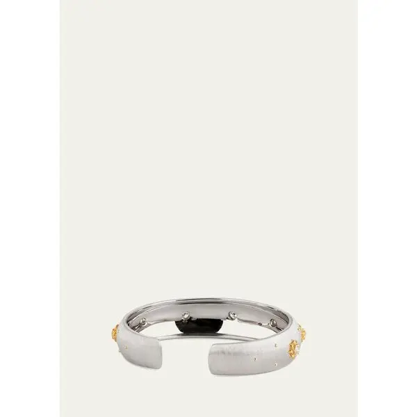 Buccellati 18k White Macri Classica Cuff Bracelet With Diamonds