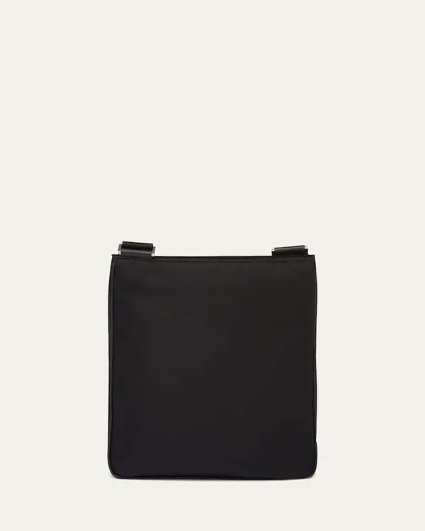Prada Nylon And Saffiano Leather Crossbody Bag - Nero