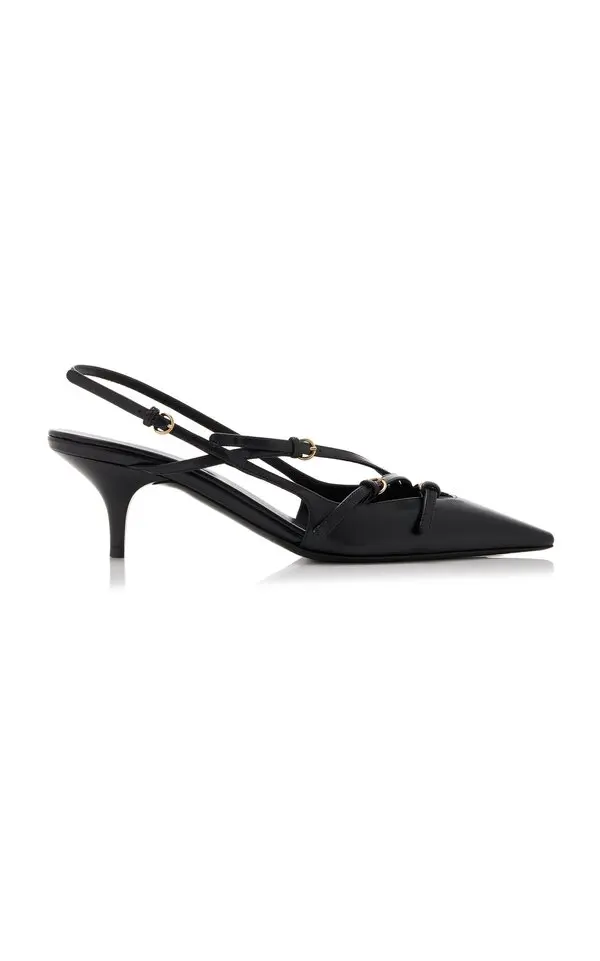 Miu Miu Leather Slingback Pumps - Black