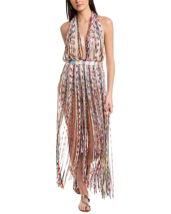 skinny midi dress The Tie Contrast Midi Dress
