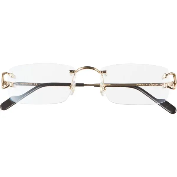 CARTIER 56mm Rimless Rectangular Reading Glasses - Gold