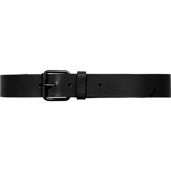 Carhartt Work In Progress Script Leather Belt - Black/black