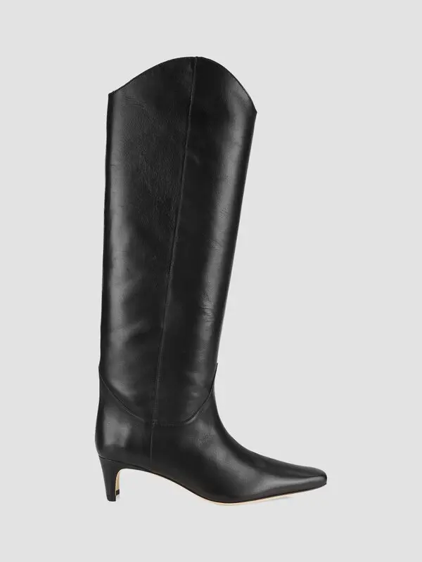 Staud Western Wally 50mm Leather Knee-high Boots - Black