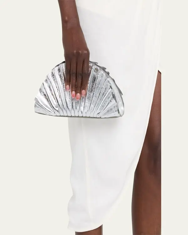 Cult Gaia Nala Mini Shell Clutch Bag - Silver